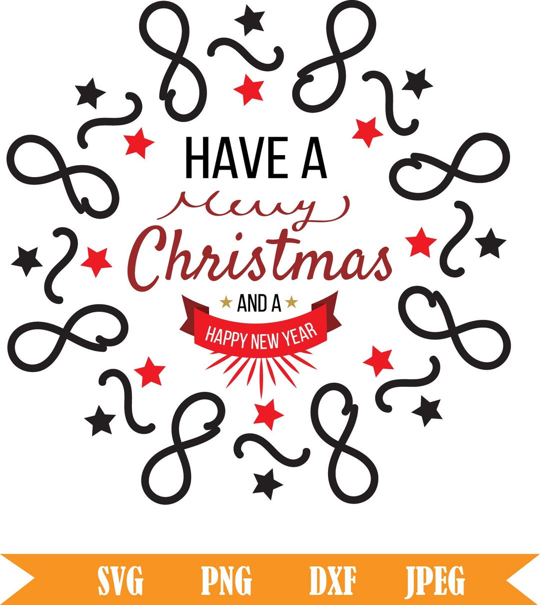 Merry Christmas Lettering SVG PNG DXF and Jpeg Festive - Etsy