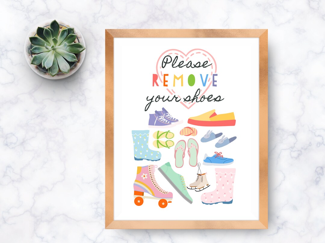 Please Remove Your Shoes Sign Printable Art Take Shoes Off - Etsy