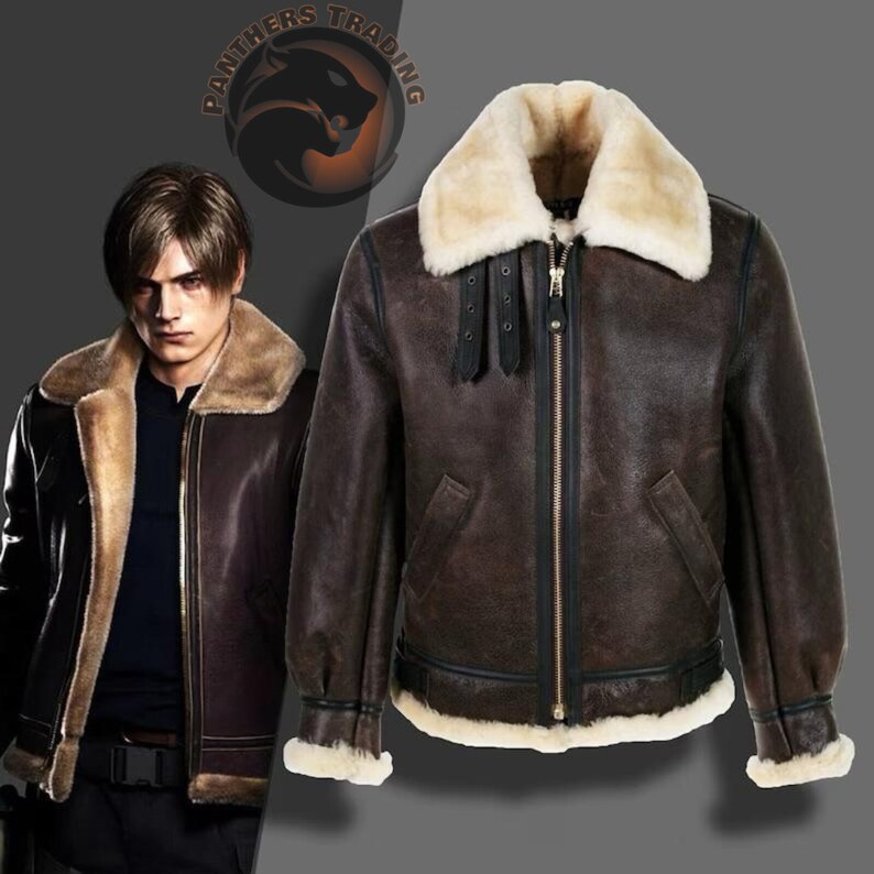 New Resident Evil RE 4 Remake Leon Kennedy Bomber Jacket B3 Bomber ...