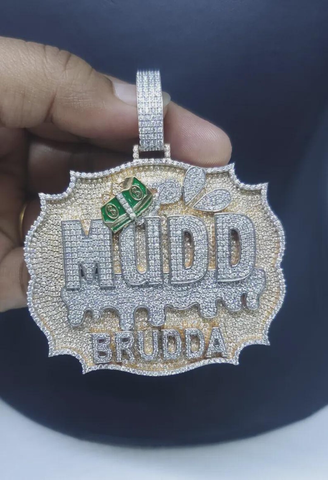 Custom Iced Out Moissanite Name Pendant, Hip Hop Medallion - Etsy