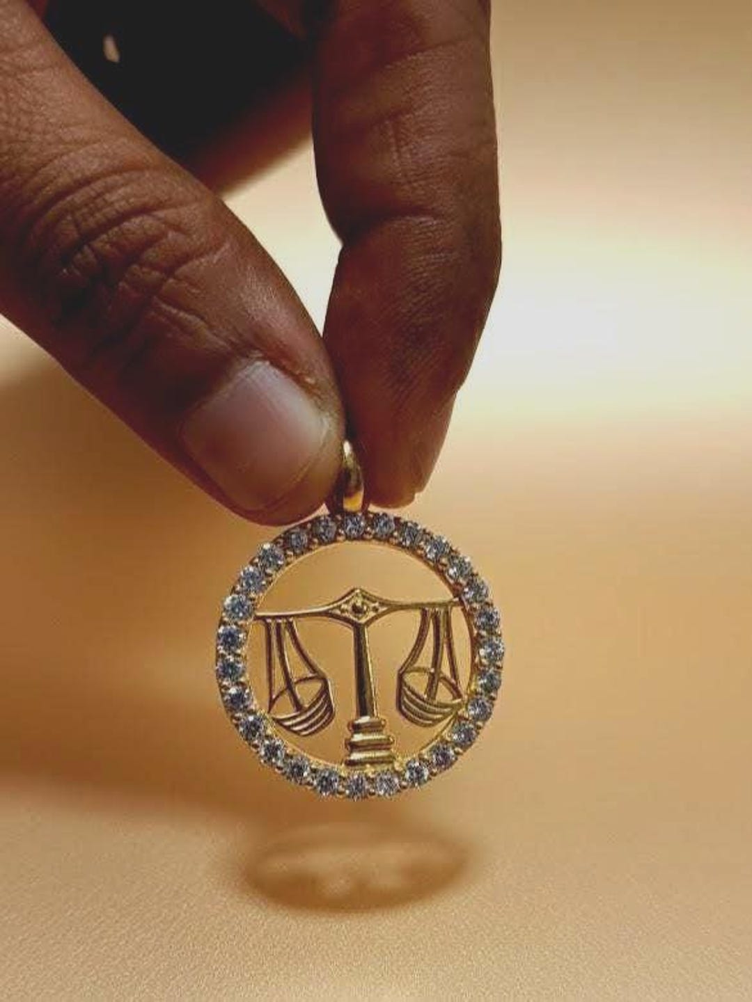 Scales of Justice Pendant Necklace, Gold Tone Legal Charm, Libra ...