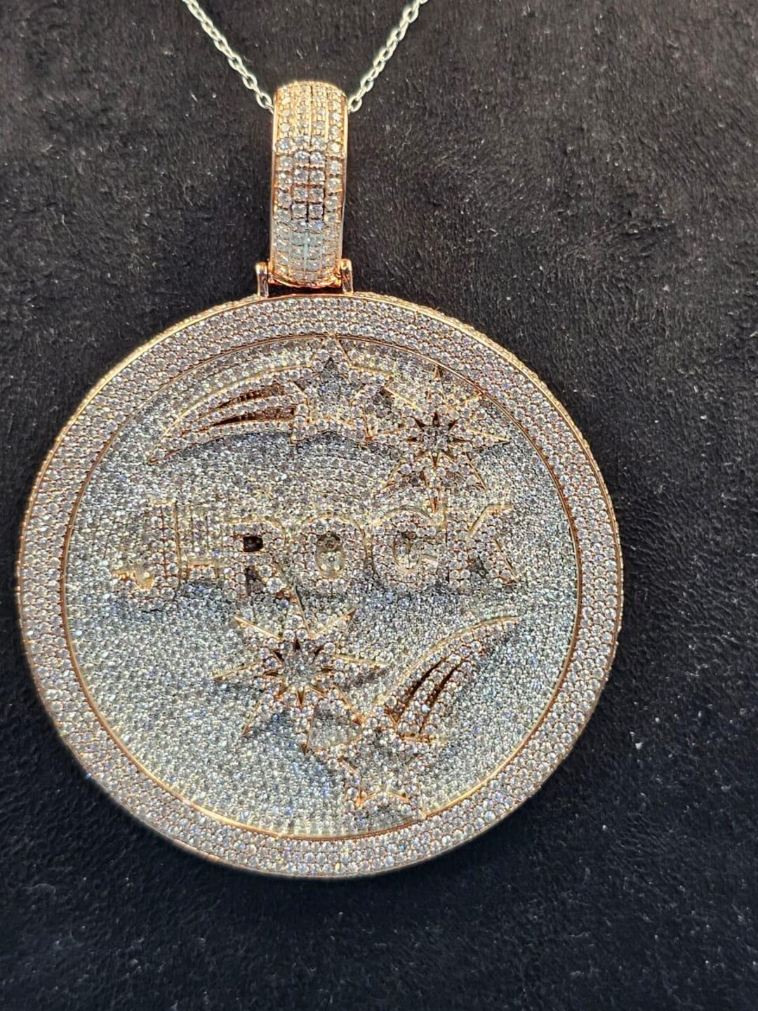 Fully Iced Out 3D Circle Pendant, Real Moissanite Custom Design Pendant ...
