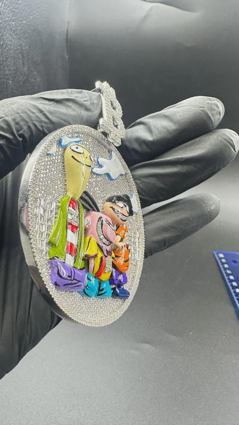 Moissanite Cartoon Pendant 925 Sterling Silver Iced Out Hip Hop Jewelry ...