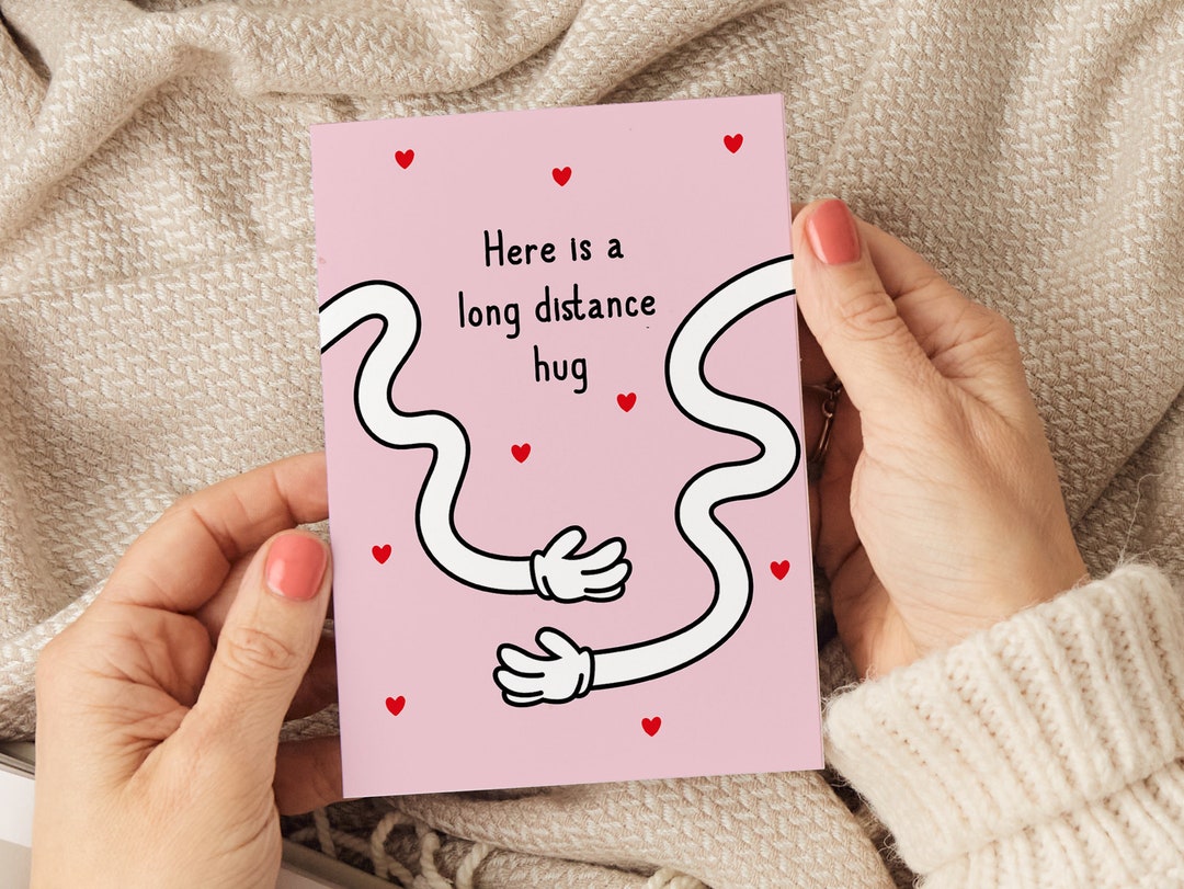 Long Distance Hug Card, Sending Love Card, Missing You Card, Sending A ...