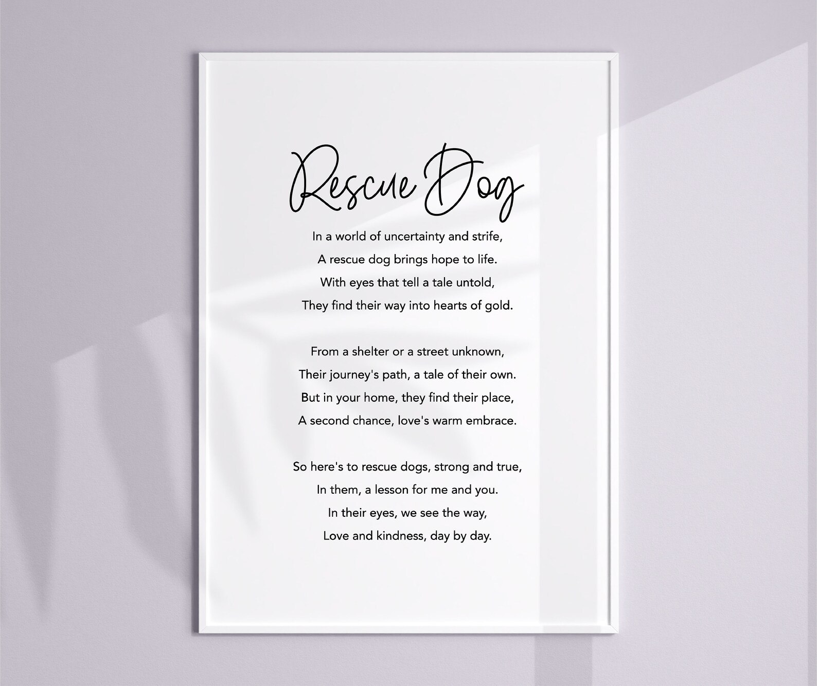 Rescue Dog Poem Print, Rescue Dog Poster, Rescue Dog Home Decor, Rescue ...