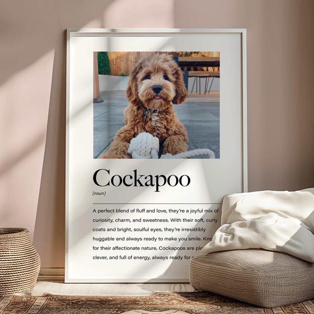 Personalised Cockapoo Definition Print, Cockapoo Poster, Cockapoo Wall ...
