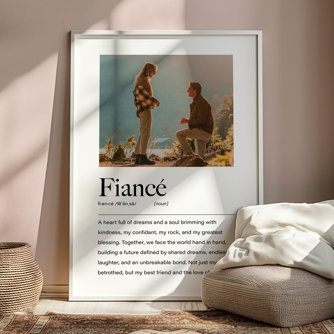 Personalised Fiancé Definition Print, Fiancé Christmas Gift, Fiancé ...