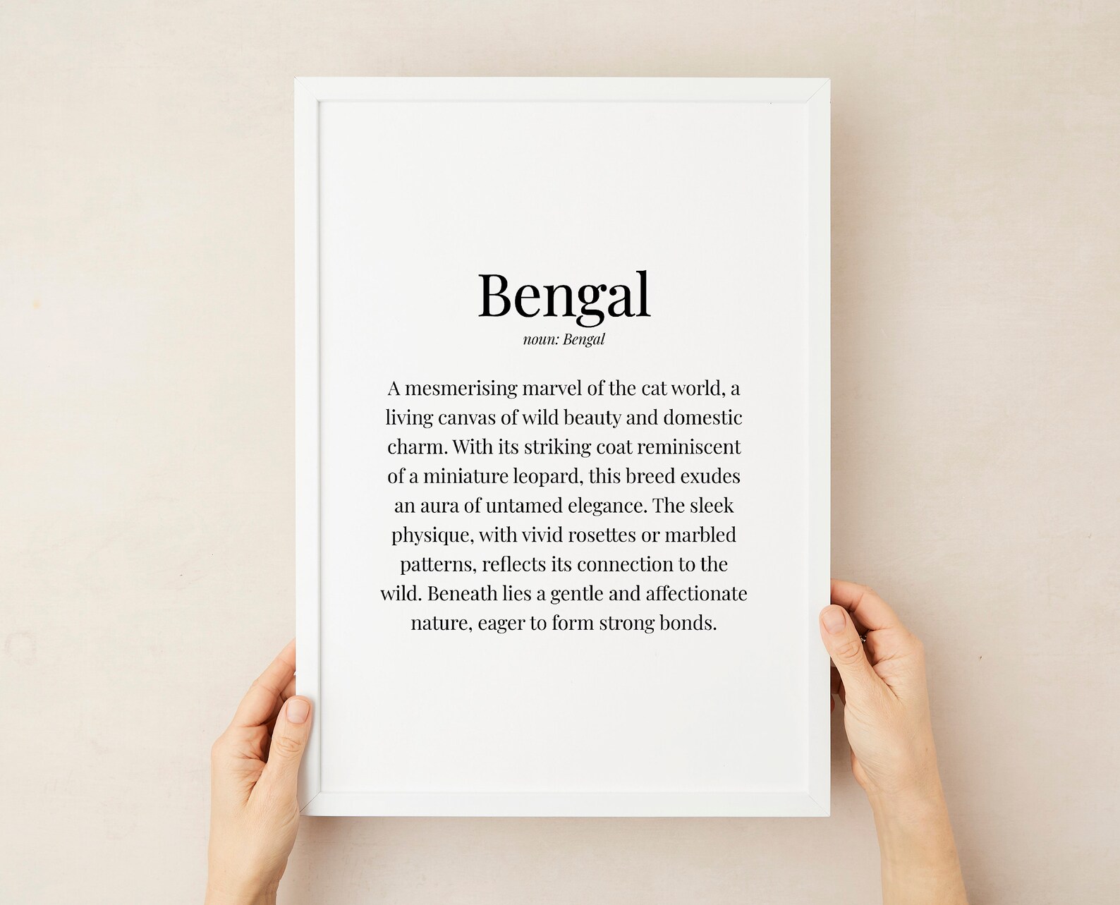 Bengal Definition Print, Bengal Poster, Bengal Home Decor, Bengal Gifts ...