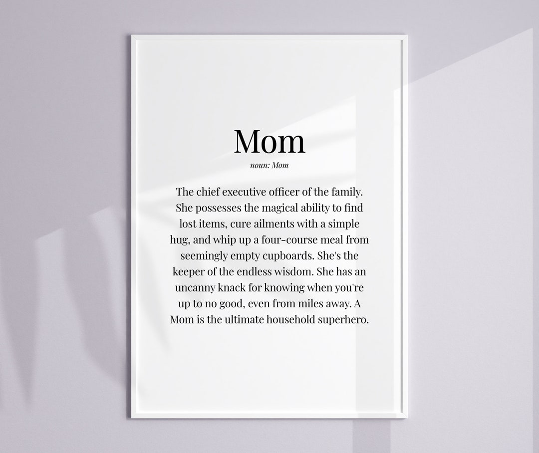Mom Definition Print, Mom Gifts, Gift for Mom, Personalised Mom Print ...