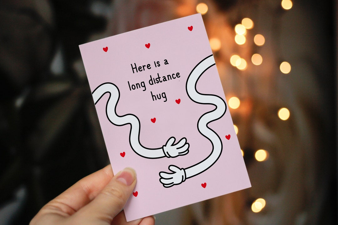Long Distance Hug Card, Sending Love Card, Missing You Card, Sending A ...