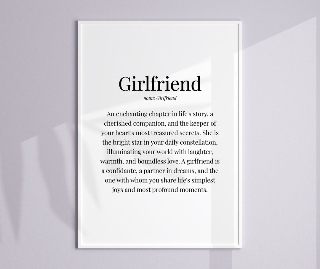 Girlfriend Definition Print Gift for Girlfriend Girlfriend - Etsy