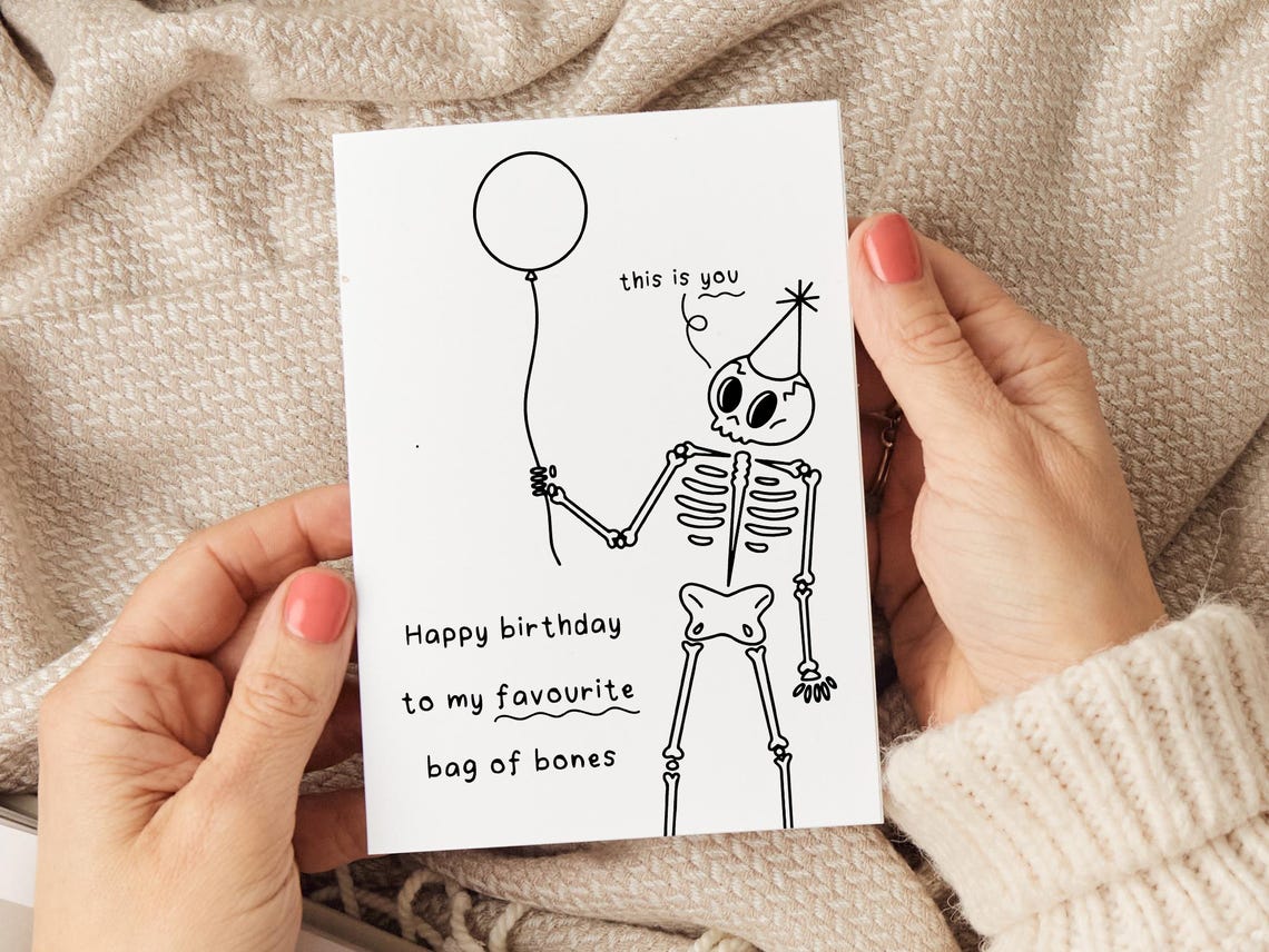 Favourite Bag of Bones Birthday Card, Husband Birthday Card, Birthday ...