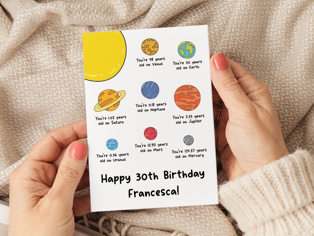 Personalised Planet Birthday Card, Space Birthday Card, Personalised ...