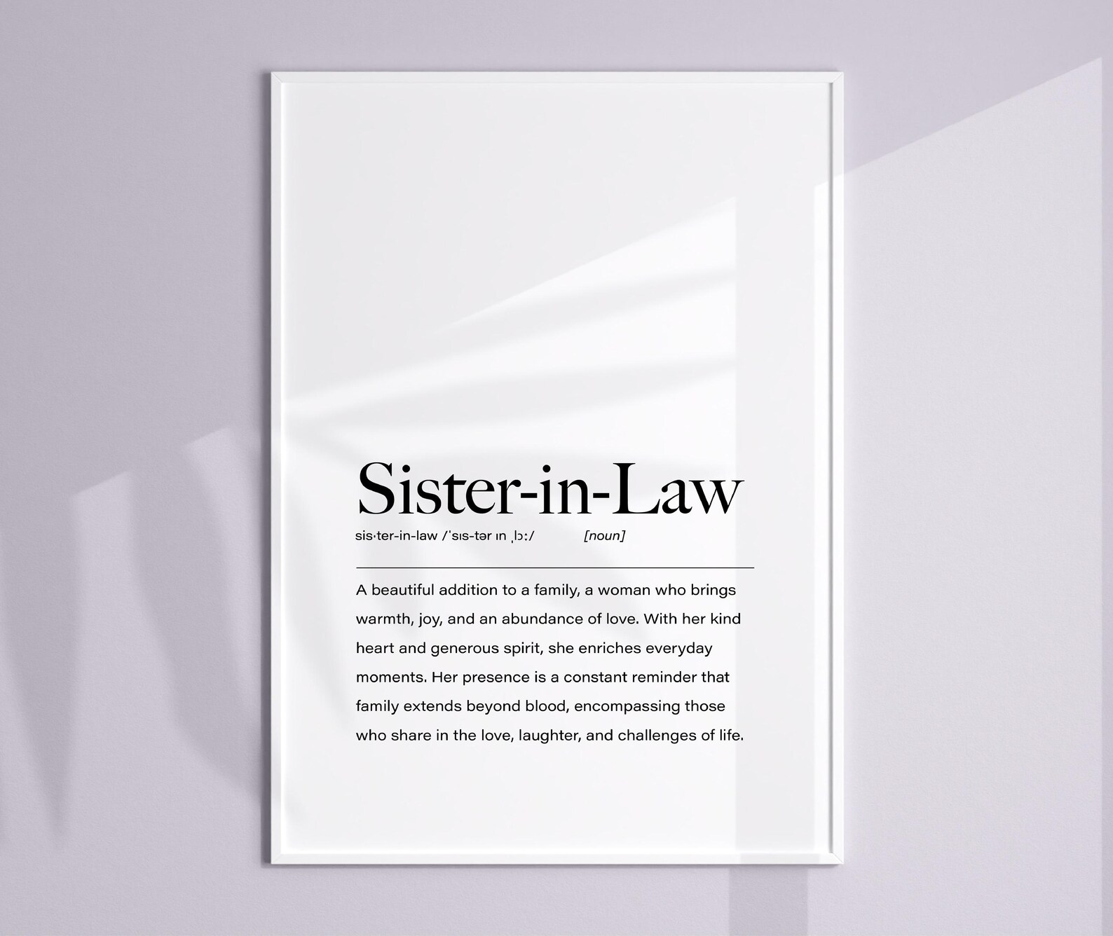 Sister-in-law Definition Print, Sister-in-law Birthday Gift, Sister-in ...