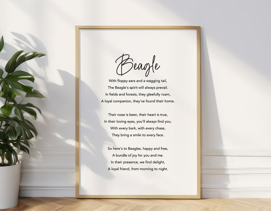 Beagle Poem Print Beagle Poster Beagle Home Decor Beagle - Etsy