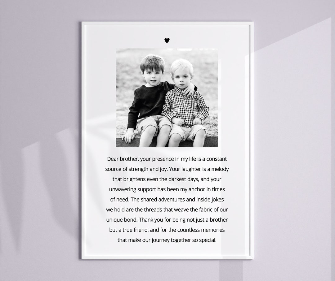 Brother Personalised Print, Gift for Brother, Brother Personalised ...