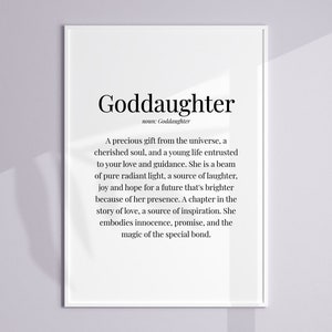 Goddaughter Definition Print, Goddaughter Gifts, Gift for Goddaughter ...