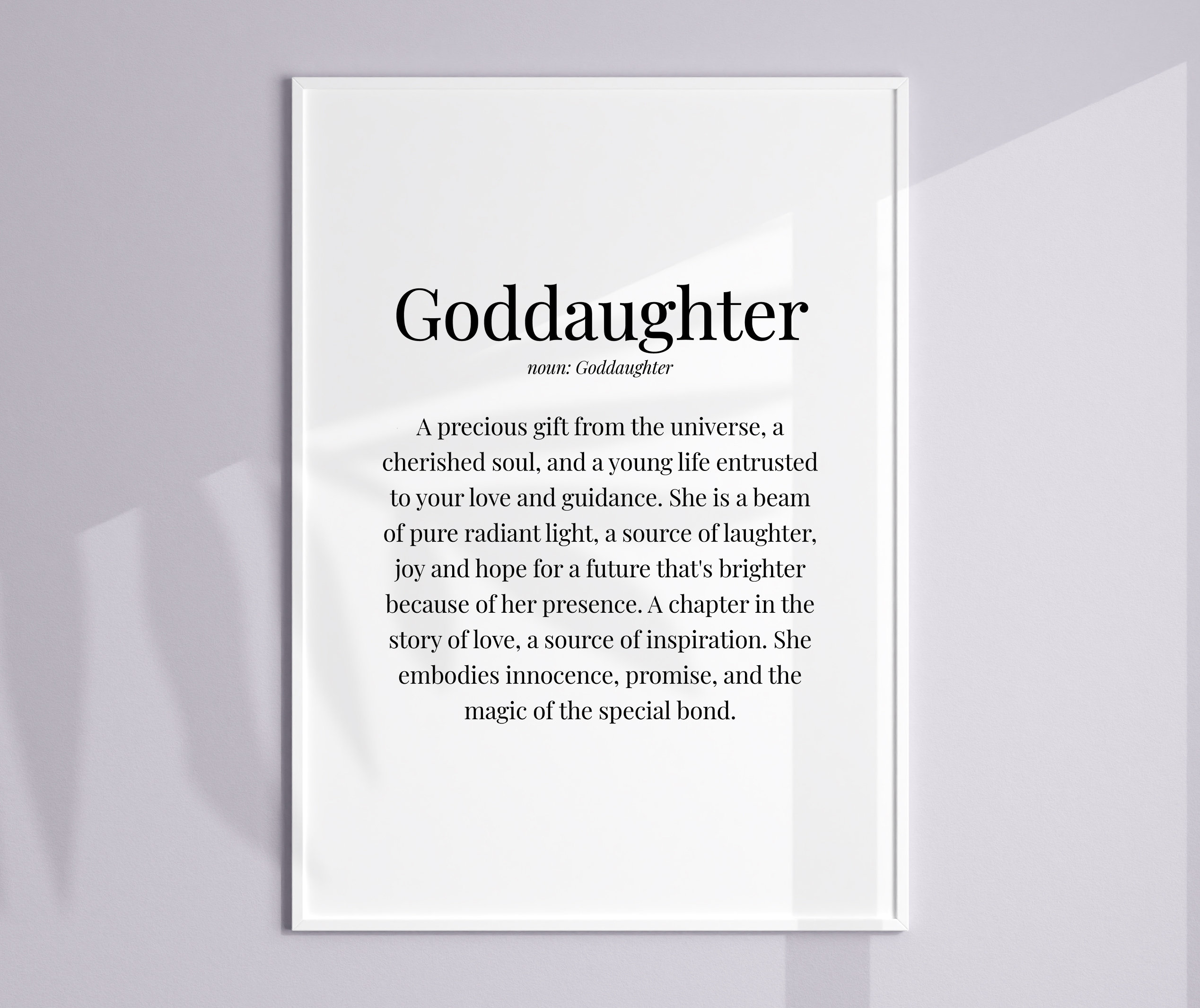 Goddaughter Definition Print, Goddaughter Gifts, Gift for Goddaughter ...