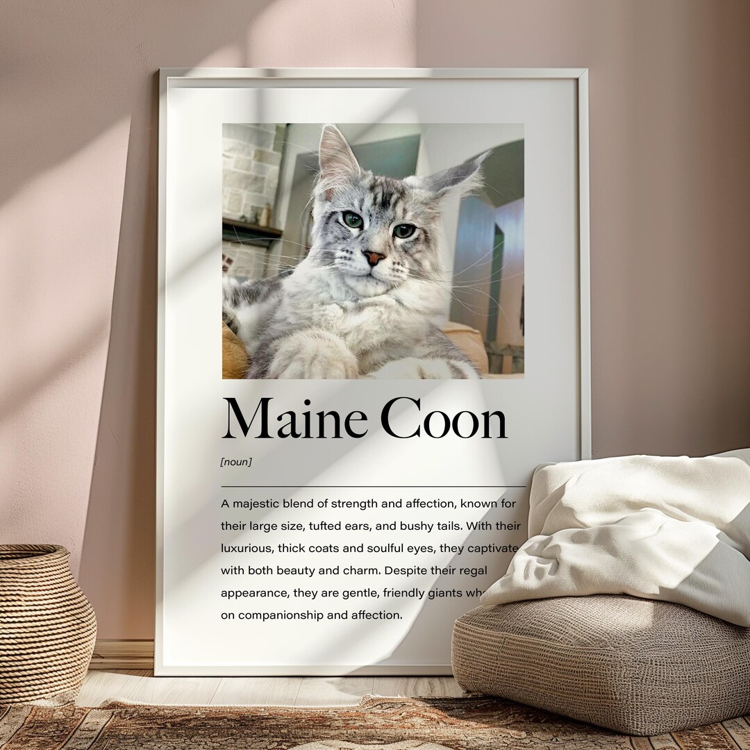 Maine Coon Definition Print, Maine Coon Poster, Maine Coon Home Decor ...
