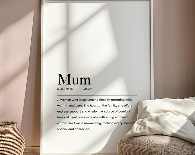 Mother's Day Gift Mum Definition Print Mum Gift Gifts for Mum Mummy ...