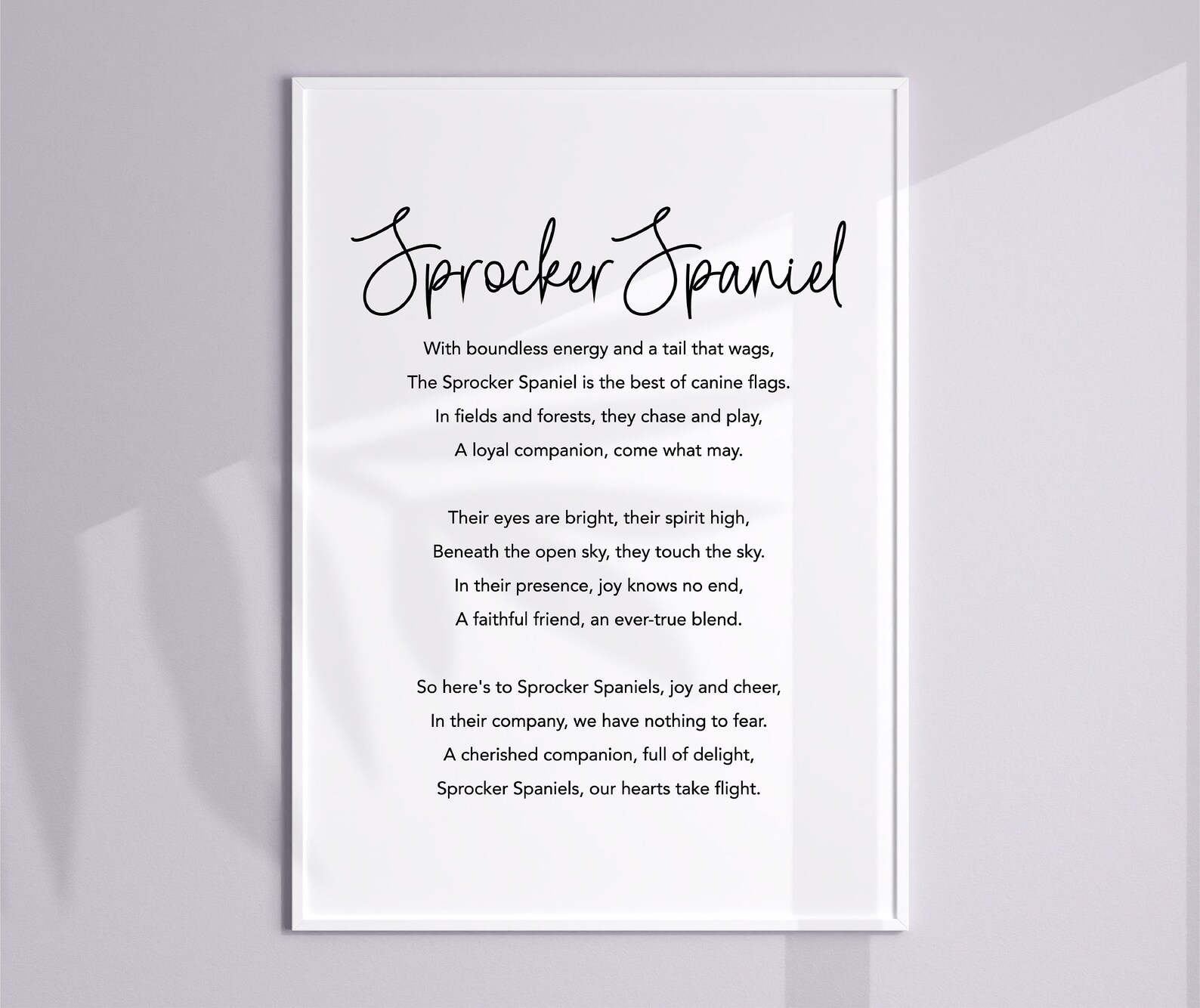 Sprocker Spaniel Poem Print, Sprocker Spaniel Poster, Sprocker Spaniel ...