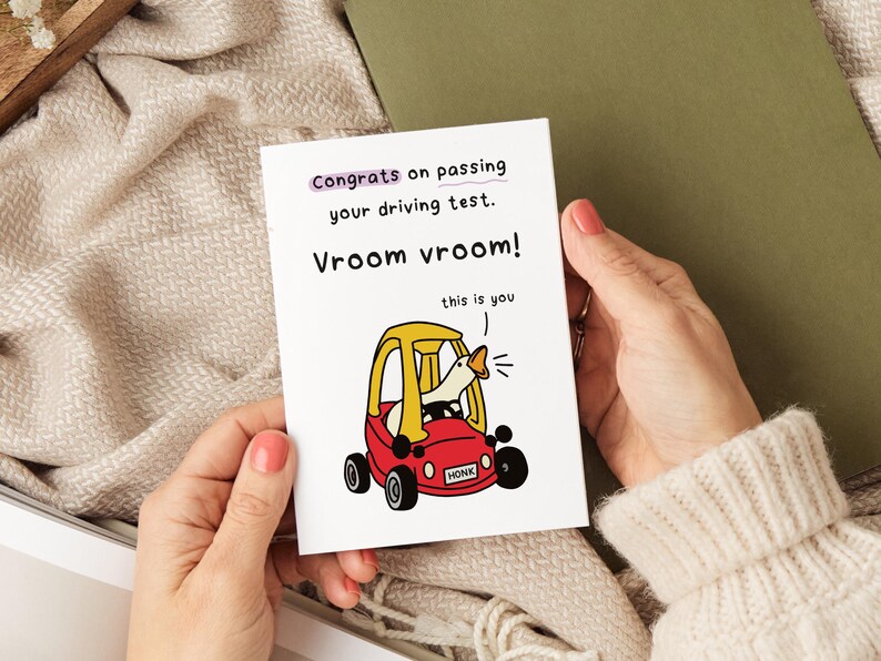 Passed Driving Test Card, Congratulations Cards, Funny Driving Test ...