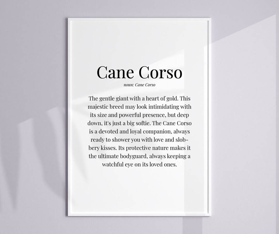Cane Corso Definition Print, Cane Corso Poster, Cane Corso Home Decor ...