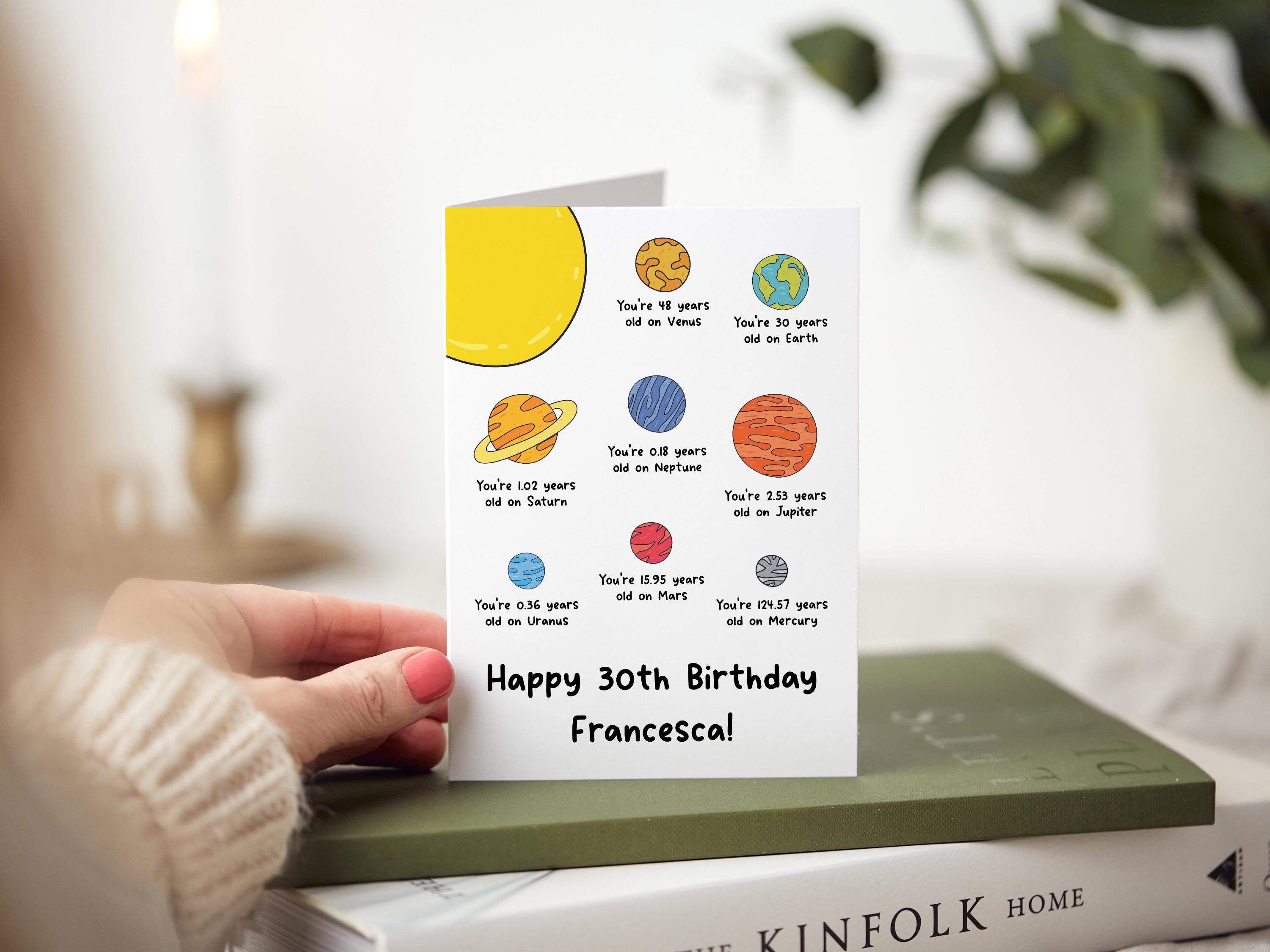 Personalised Planet Birthday Card, Space Birthday Card, Personalised ...