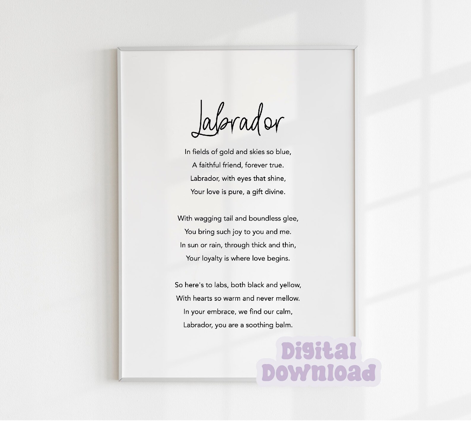 Labrador Poem Print, Digital Download, Labrador Retriever, Labrador ...