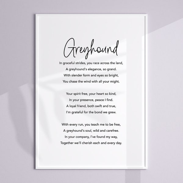 Greyhound Print - Etsy