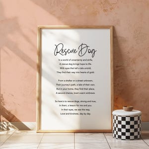 Rescue Dog Poem Print, Rescue Dog Poster, Rescue Dog Home Decor, Rescue ...