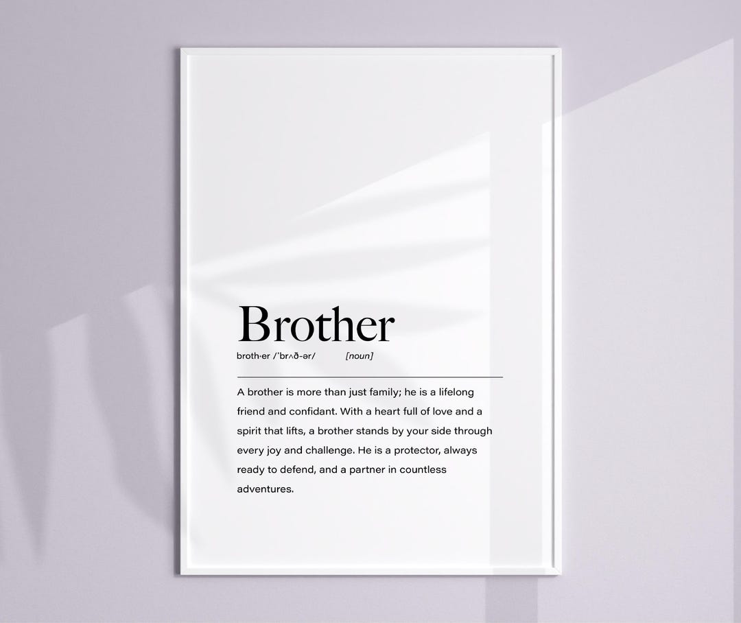 Brother Definition Print, Gift for Brother, Brother Birthday Gift ...