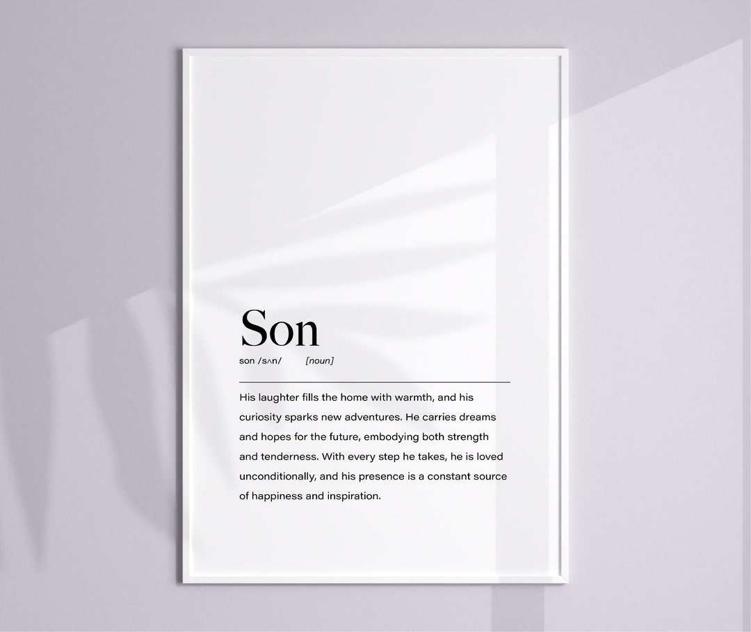 Son Definition Print, Son Gifts, Gift for Son, Son Birthday Gift, Son ...