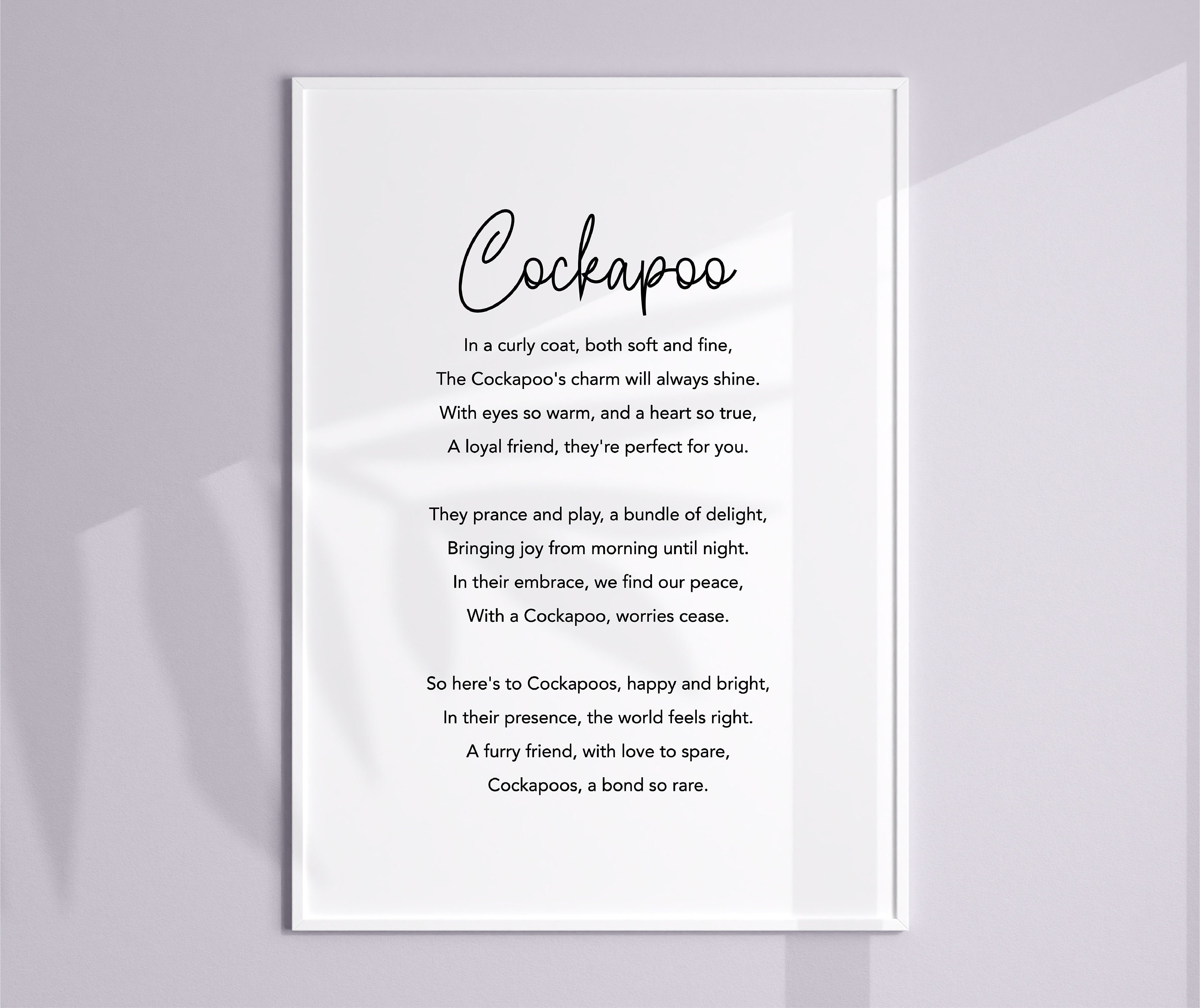 Cockapoo Poem Print Cockapoo Poster Cockapoo Home Decor - Etsy