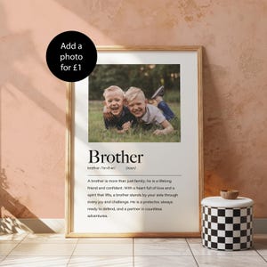 Brother Definition Print, Brother Birthday Gifts, Brother Christmas ...
