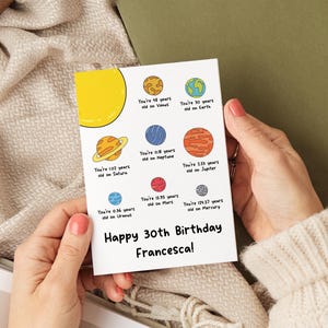 Personalised Planet Birthday Card, Space Birthday Card, Personalised ...