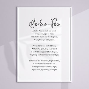 Yorkie-poo Poem Print, Yorkie-poo Poster, Yorkie-poo Home Decor, Yorkie ...