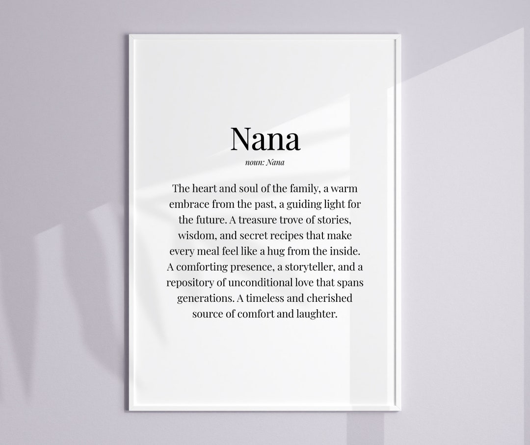 Nana Definition Print, Gift for Nana, Nana Gifts, Upgraded to Nana ...
