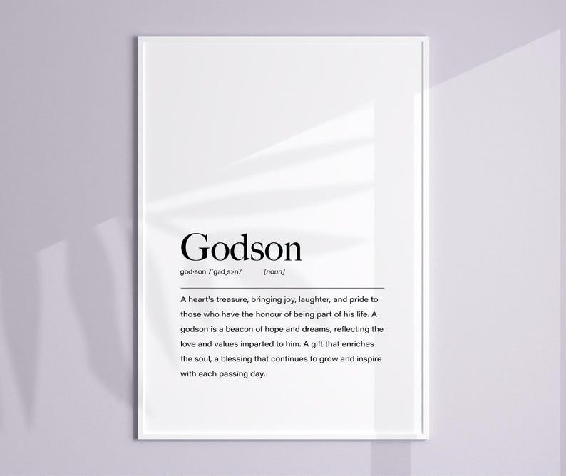 Godson Definition Print, Godson Gifts, Gift for Godson, Godson Birthday ...