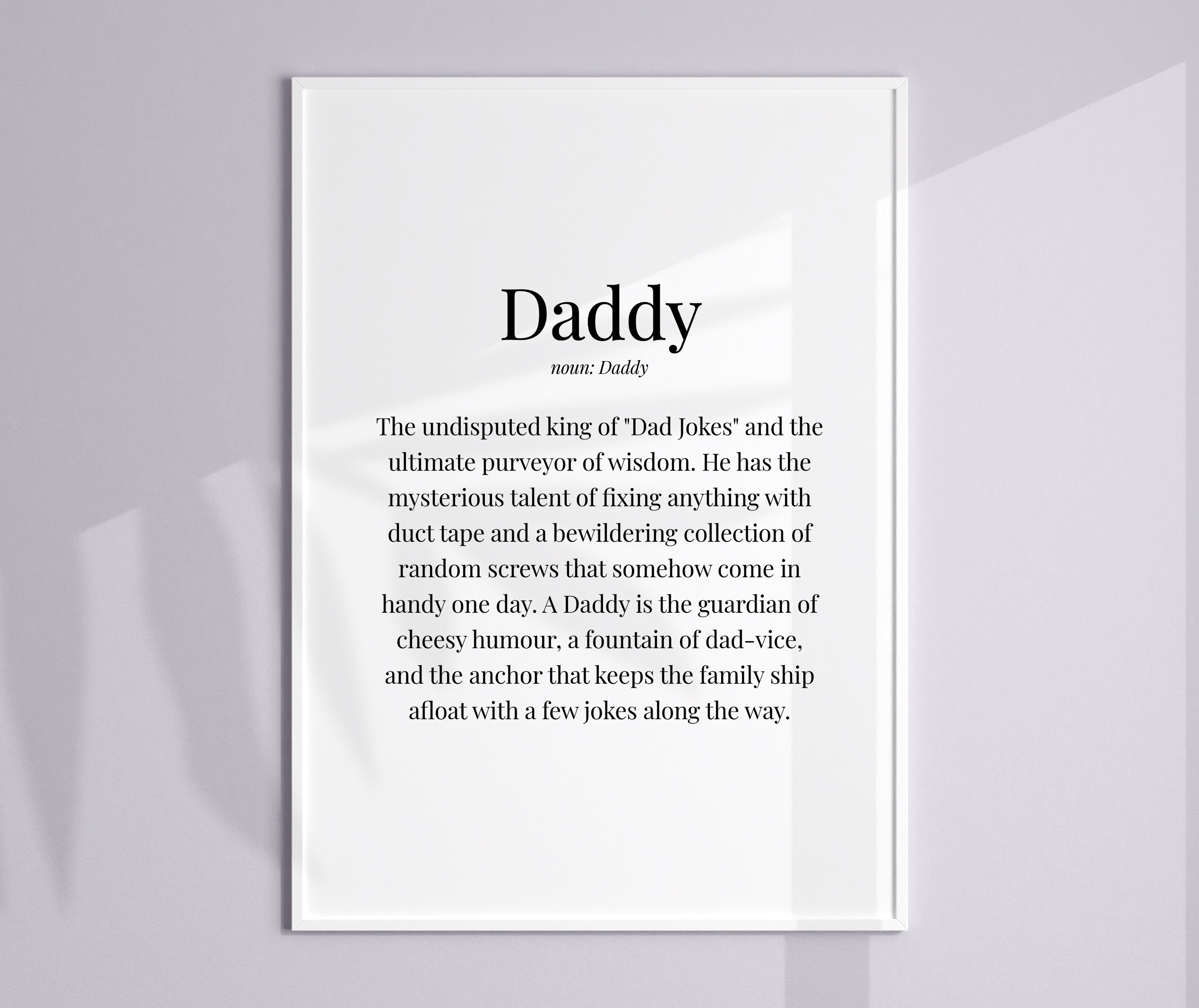 Daddy Definition Print, Daddy Gifts, Gift for Daddy, Daddy Birthday ...