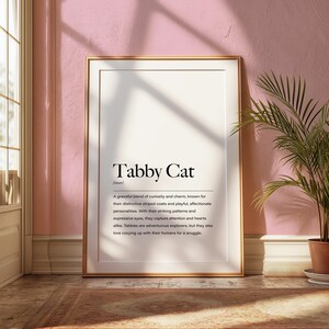 Tabby Cat Definition Print, Tabby Cat Poster, Tabby Cat Home Decor ...