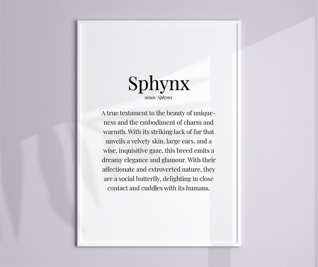 Sphynx Definition Print, Sphynx Poster, Sphynx Home Decor, Sphynx Gifts, Sphynx Wall Art, Sphynx ...