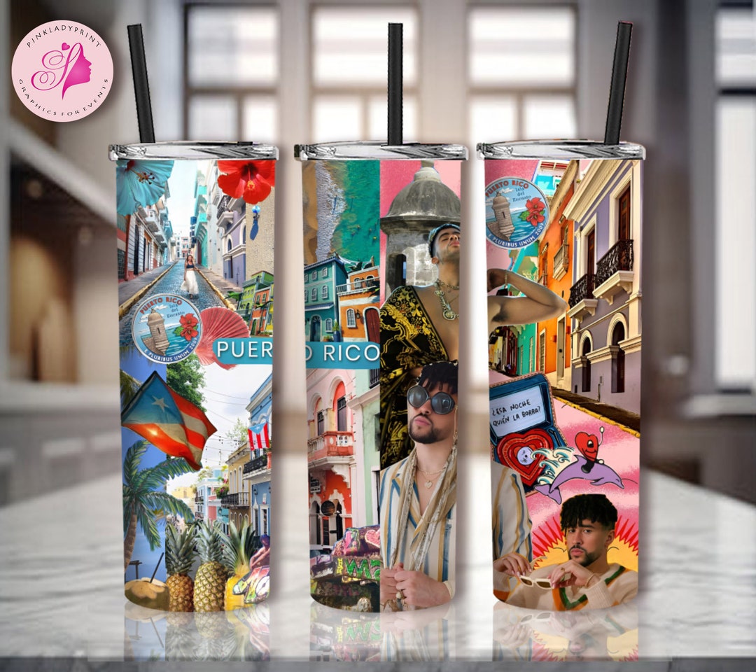 Puerto Rico 20oz Skinny Tumbler Sublimation Designs, Puerto Rico PNG ...