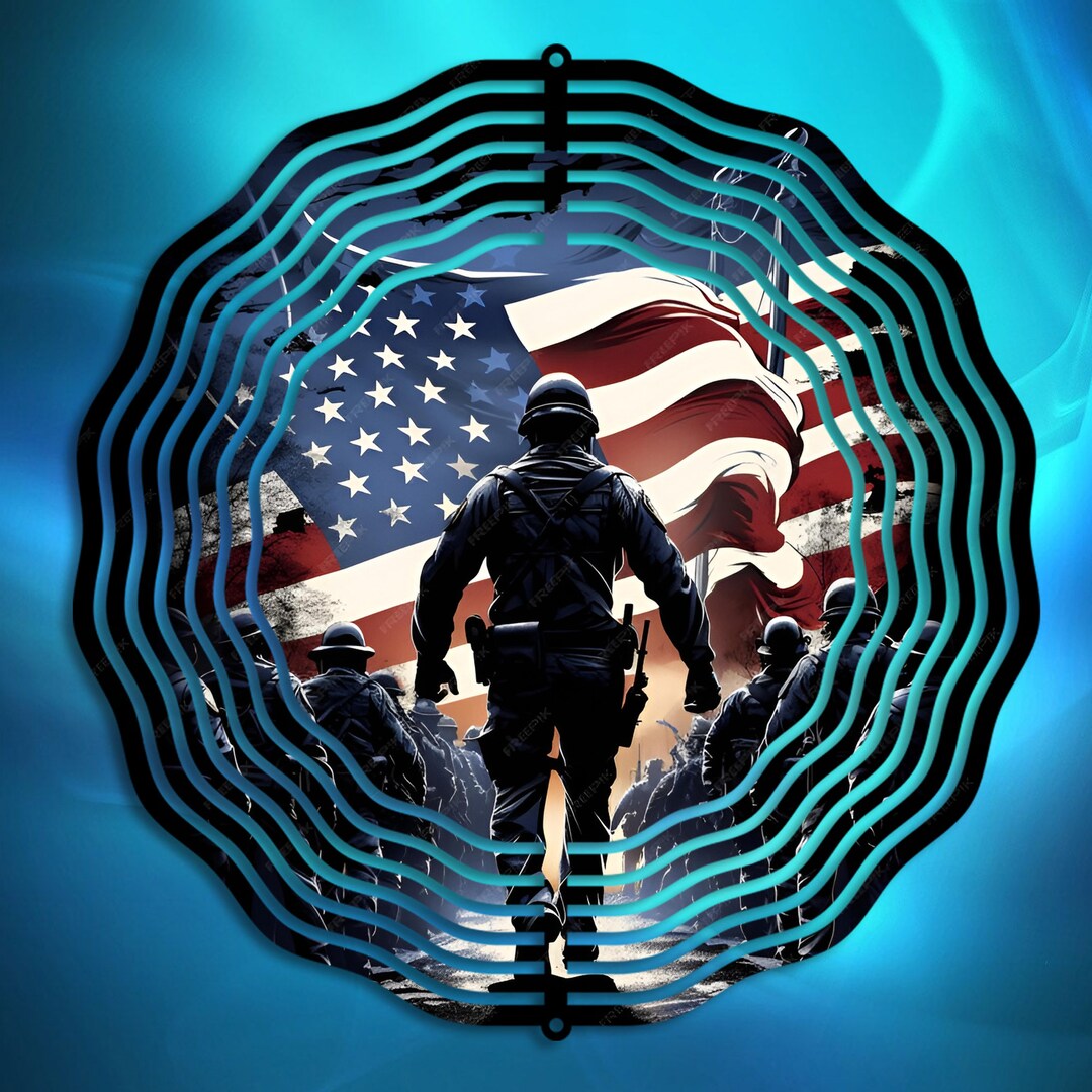 Patriotic U.S. Wind Spinner Sublimation Design, Wind Spinner U.S ...