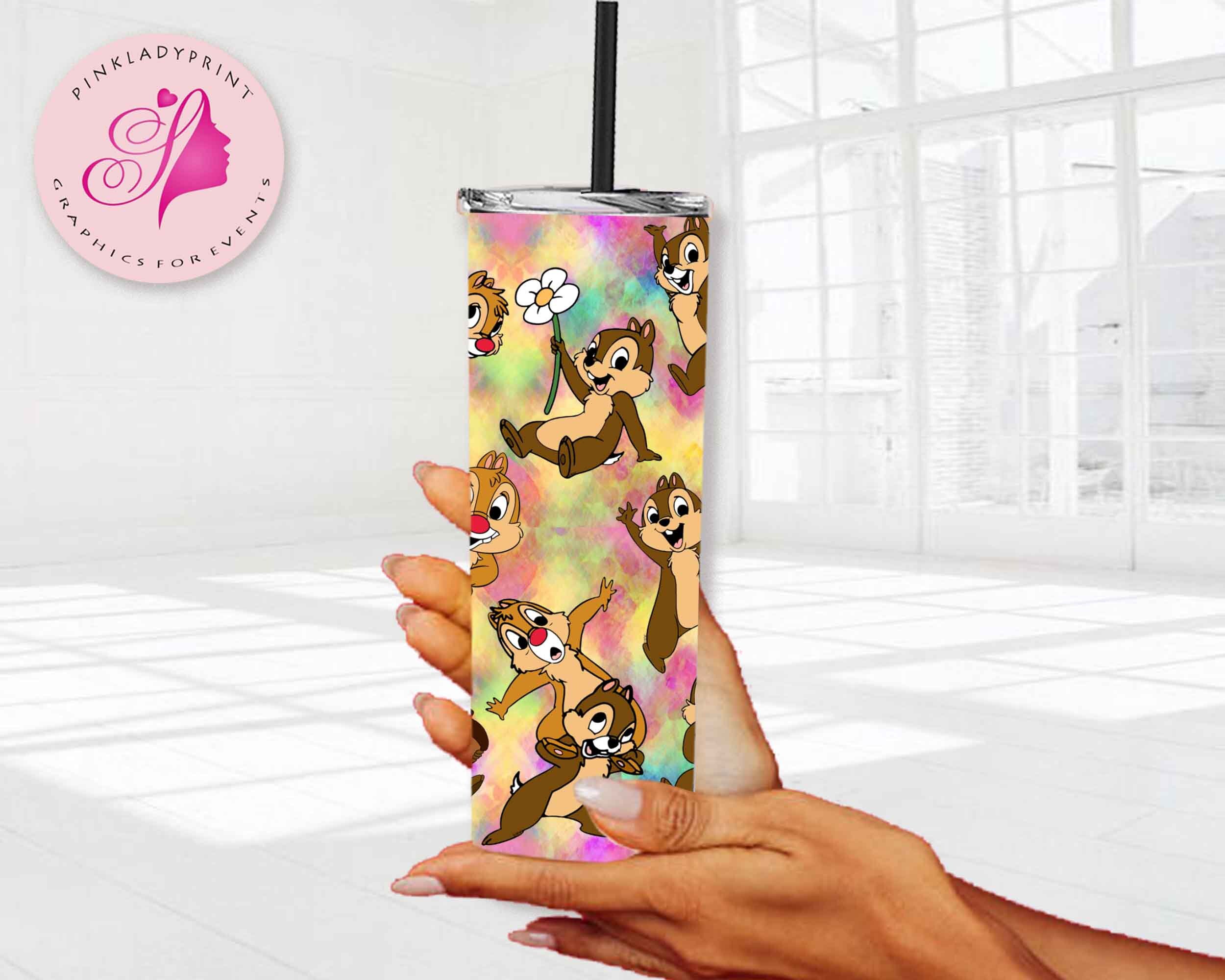 Chip and Dale 20 Oz Skinny Tumbler, Cartoon Chip and Dale Design, Cute ...