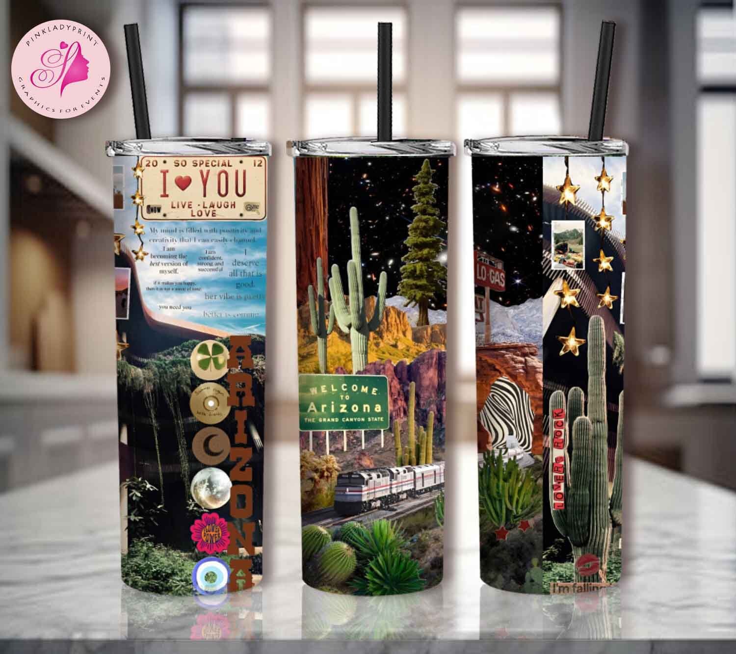 Arizona 20oz Skinny Tumbler Sublimation Designs, Arizona PNG File ...