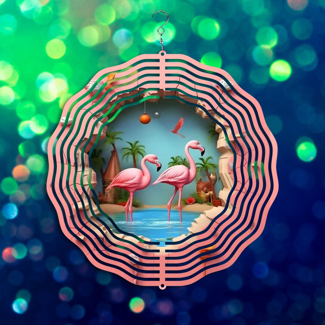 Flamingo Wind Spinner Sublimation Design, Wind Spinner Flamingo ...