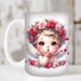 Cute Angel Mug Wrap, 11oz and 15oz Mug Template, Mug Sublimation Design ...