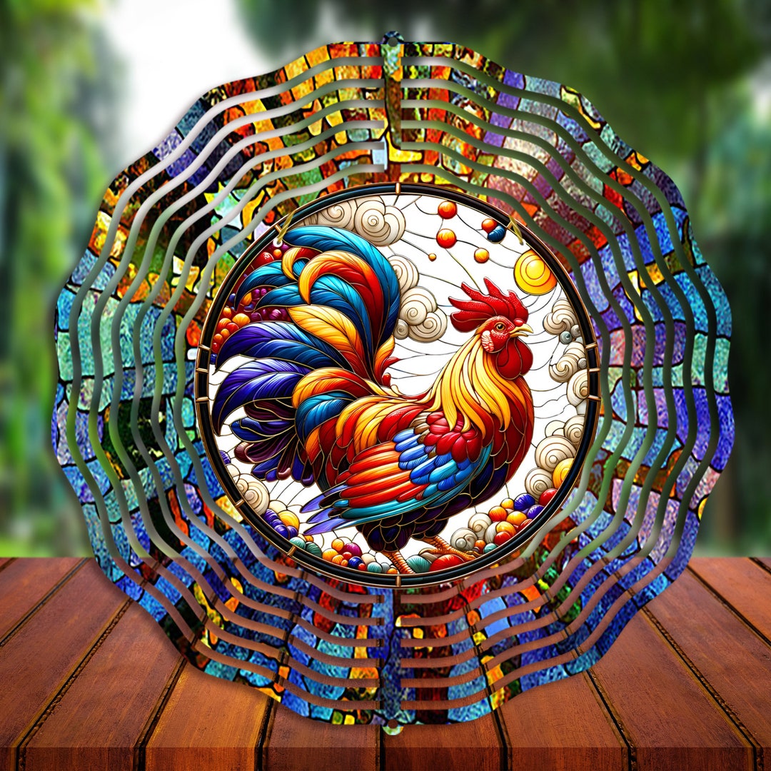 Rooster Wind Spinner Sublimation Design, Wind Spinner Rooster, Wind ...