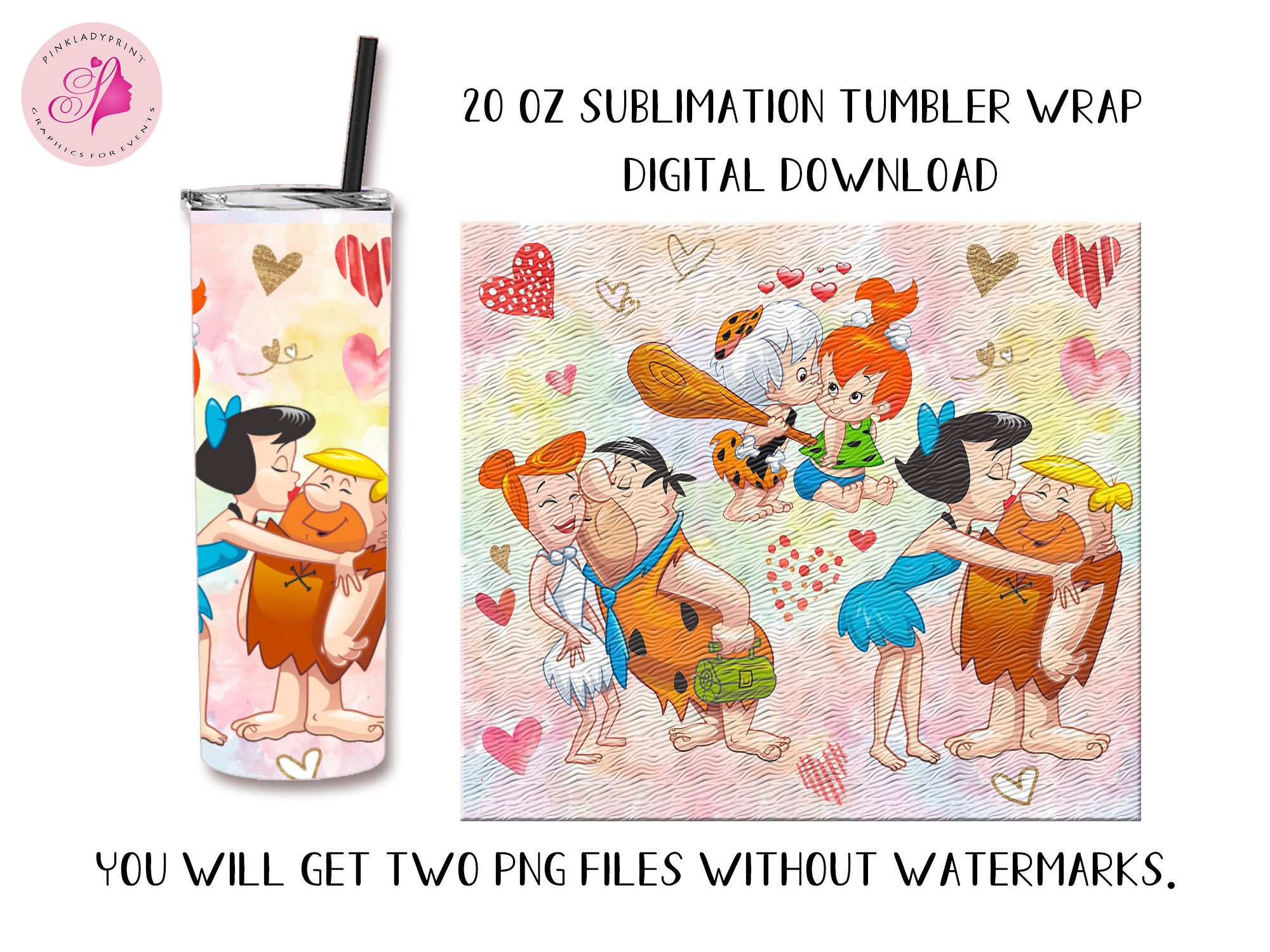 Flintstones 20 Oz Skinny Tumbler Png Sublimation Design Download ...